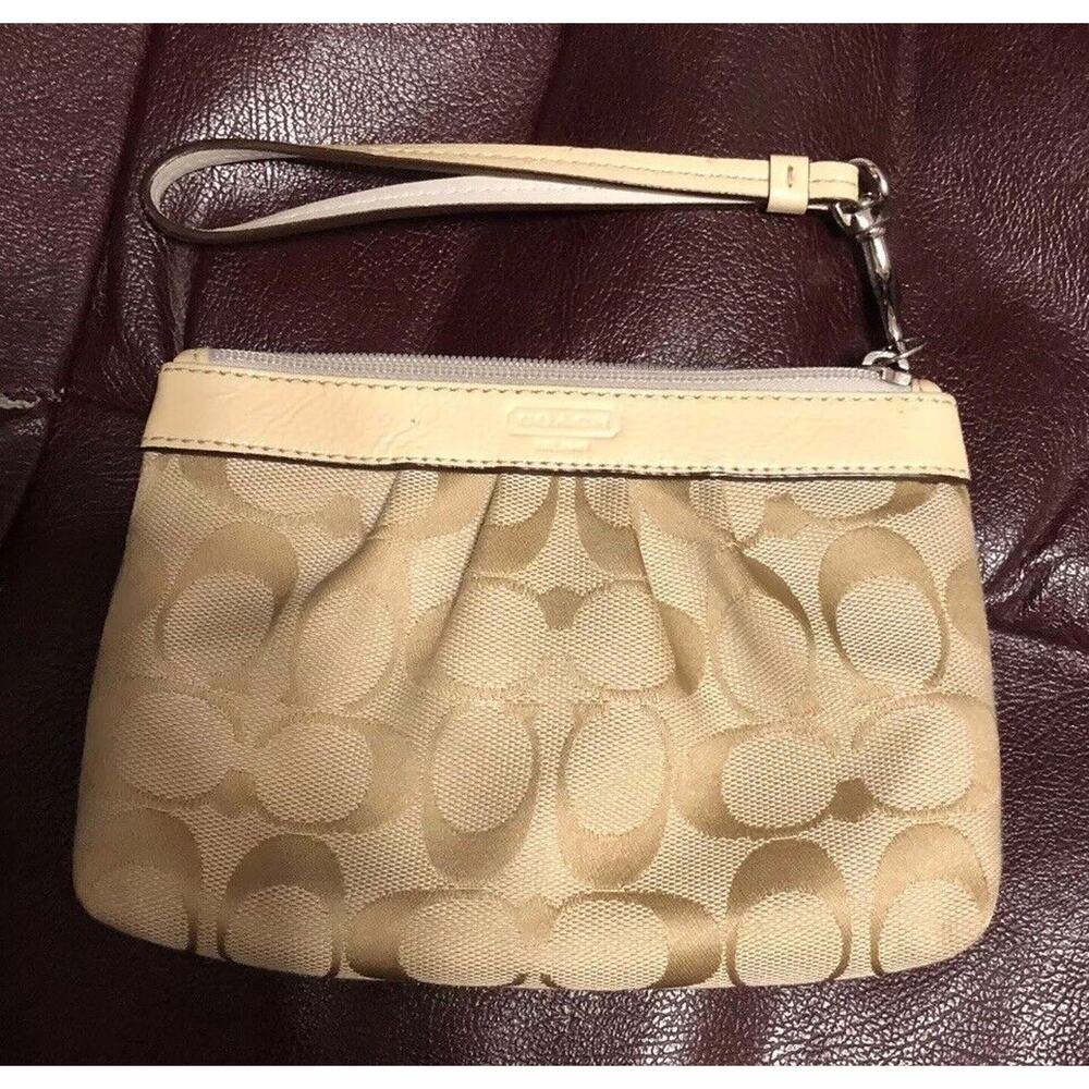 Coach Beige And Tan Signature Classic Jacquard Fabric… - Gem
